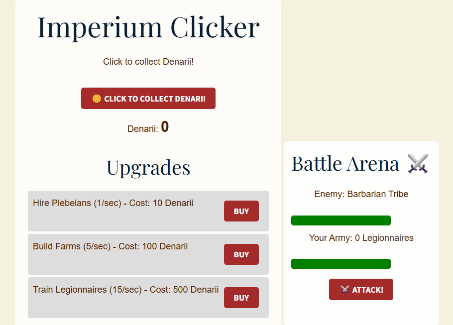 Imperium Clicker v1 - Roman Empire